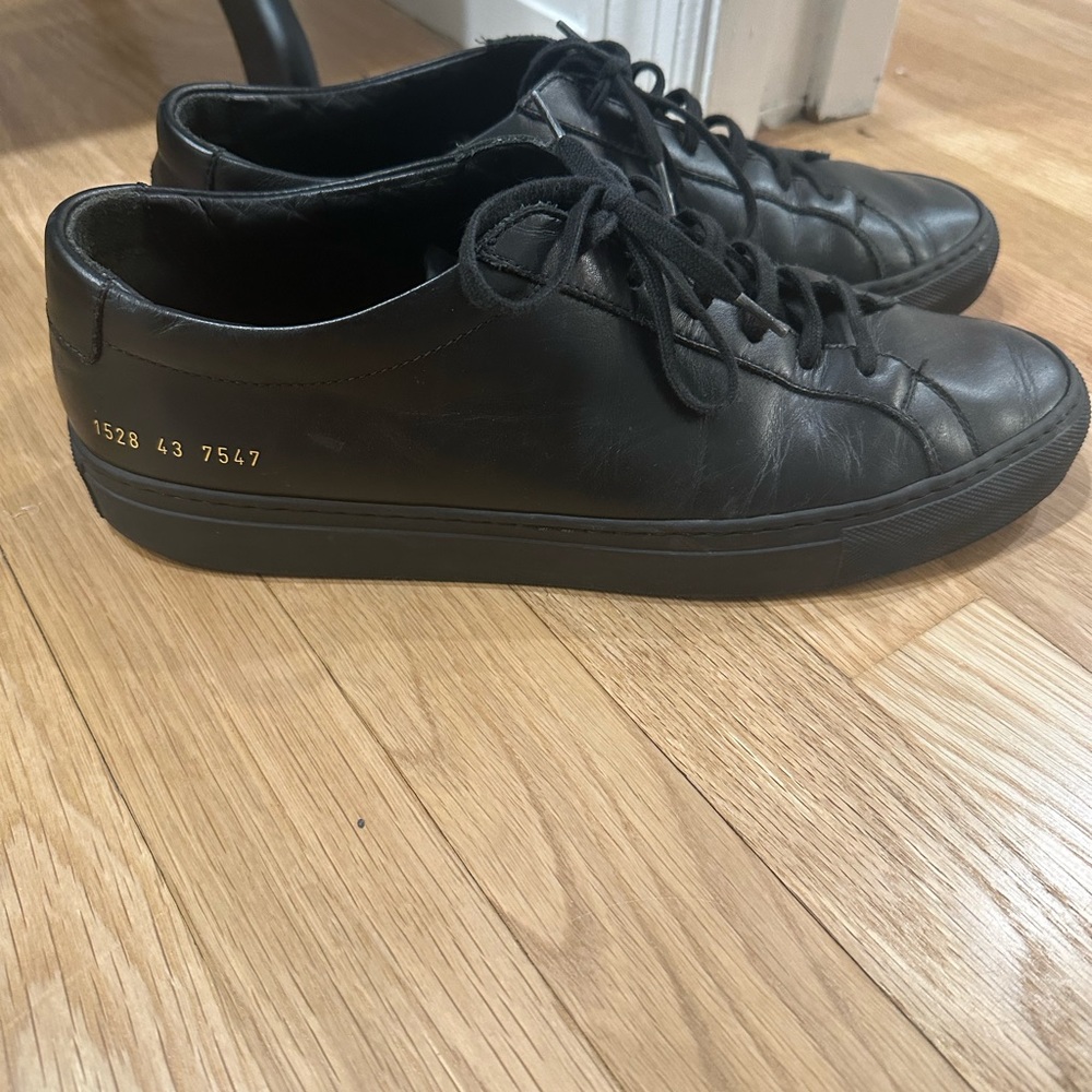 Common Project Men’s Black Achilles Leather Low-Top S… - Gem